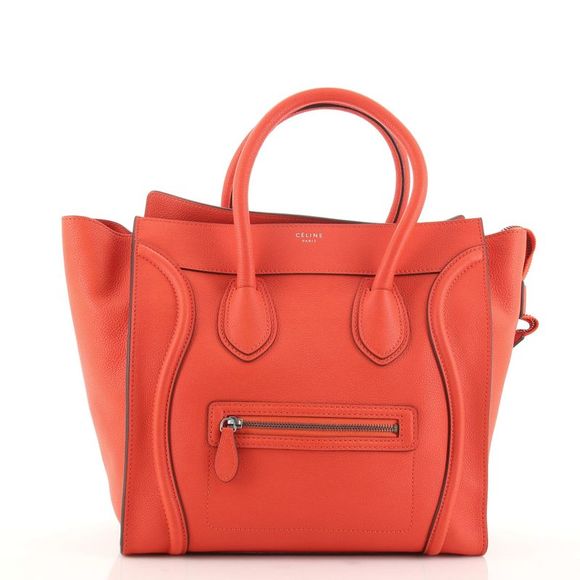 Celine | Bags | Celine Luggage Bag Grainy Leather Mini Orange | Poshmark